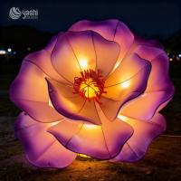 China Custom Multicolor Fabric Flower LED Lantern Set, Hand‑Made Floral Light Ornaments for Festival Decoration for sale