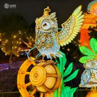 China Custom Steampunk Gear‑Style Owl Zigong Lantern, Large LED Mechanical Bird Light Sculpture for Outdoor Theme Night Festival for sale
