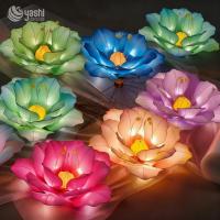 China Custom Multicolor Fabric Flower LED Lantern Set, Hand‑Made Floral Light Ornaments for Festival Decoration for sale