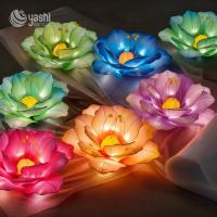 China Custom Multicolor Fabric Flower LED Lantern Set, Hand‑Made Floral Light Ornaments for Festival Decoration for sale