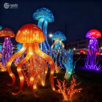 China Colorful Jellyfish Lanterns Night Decor Ambient Light Set Chinese Traditional Festival Lanterns for sale