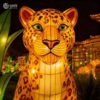 China Custom Realistic Leopard Zigong Lantern, Large LED Wild‑Animal Light Sculpture for Outdoor Theme Park Night Show for sale