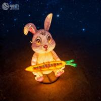 China Custom Cartoon Music‑Playing Rabbit Zigong Lantern, Large LED Animal Light Sculpture for Outdoor Mid‑Autumn Festival Night Show for sale