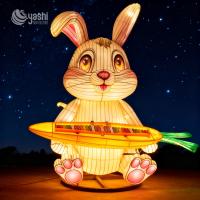 China Custom Cartoon Music‑Playing Rabbit Zigong Lantern, Large LED Animal Light Sculpture for Outdoor Mid‑Autumn Festival Night Show for sale