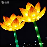 China Custom Giant Rafflesia Flower LED Lantern, Realistic Floral Light Sculpture for Botanical Theme Park Light Festival for sale