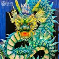 China Custom Chinese Green Dragon Zigong Lantern, Traditional Oriental Dragon LED Light Sculpture, Waterproof Outdoor Festival Light Installation for sale
