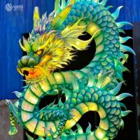 China Custom Chinese Green Dragon Zigong Lantern, Traditional Oriental Dragon LED Light Sculpture, Waterproof Outdoor Festival Light Installation for sale