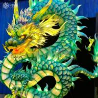 China Custom Chinese Green Dragon Zigong Lantern, Traditional Oriental Dragon LED Light Sculpture, Waterproof Outdoor Festival Light Installation for sale