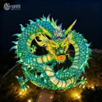 China Custom Chinese Green Dragon Zigong Lantern, Traditional Oriental Dragon LED Light Sculpture, Waterproof Outdoor Festival Light Installation for sale