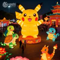 China Custom Cartoon Character Animal Zigong Lantern Set, Cute Anime Creature LED Light Sculpture, Waterproof Outdoor Light Festival Decoration for sale
