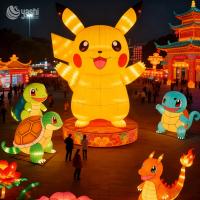 China Custom Cartoon Character Animal Zigong Lantern Set, Cute Anime Creature LED Light Sculpture, Waterproof Outdoor Light Festival Decoration for sale