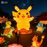 China Custom Cartoon Character Animal Zigong Lantern Set, Cute Anime Creature LED Light Sculpture, Waterproof Outdoor Light Festival Decoration for sale