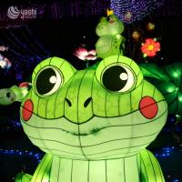 China Custom Frog Lantern Set | Cartoon Frog & Lotus Leaf Flower Light Sculpture for Pond‑Theme Outdoor Light Exhibition for sale