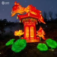 China Custom Koi Fish Pagoda Lantern Scene | Traditional Chinese Lotus LED Light Sculpture for Cultural‑Theme Light Exhibition for sale
