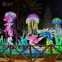 China Custom Underwater Ocean Lantern Scene | Jellyfish Fish Mermaid LED Light Sculpture for Aquatic‑Theme Light Exhibition for sale