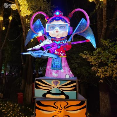 China Chinese Traditional Festival Outdoor Decor LED Lantern, Opera Character Design, Peking Opera Lantern for sale