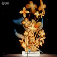 China Custom Plumeria Flower Lantern Sculpture, Vertical Large LED Floral Light for Event & Park Decoration for sale