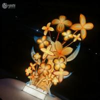 China Custom Plumeria Flower Lantern Sculpture, Vertical Large LED Floral Light for Event & Park Decoration for sale