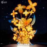 China Custom Plumeria Flower Lantern Sculpture, Vertical Large LED Floral Light for Event & Park Decoration for sale