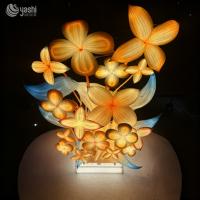 China Custom Plumeria Flower Lantern Sculpture, Vertical Large LED Floral Light for Event & Park Decoration for sale