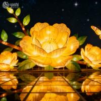 China Custom Lotus & Butterfly Lantern Set, Large LED Floral Light Sculpture for Water‑Side Festival Display for sale
