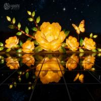 China Custom Lotus & Butterfly Lantern Set, Large LED Floral Light Sculpture for Water‑Side Festival Display for sale
