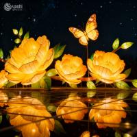 China Custom Lotus & Butterfly Lantern Set, Large LED Floral Light Sculpture for Water‑Side Festival Display for sale