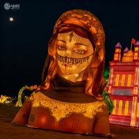 China Custom Oriental Character Figure Zigong Lantern, Arabian Style Lady Portrait LED Light Sculpture, Waterproof Outdoor Cultural Theme Light Installation for sale