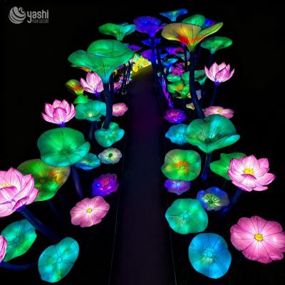 China Custom Passage Lanterns for Zoo/park Gate Entrances, Large-scale Festive Outdoor Lotus Decorative Passage Lights for sale