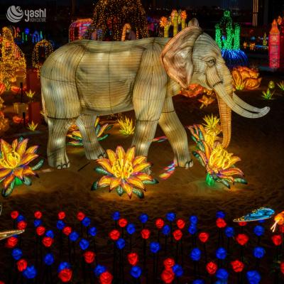 China Outdoor Decorative Lanterns - Giant Elephant Silk Lanterns for Zoos, Parks, and Theme Parks for sale