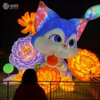 China Custom Cartoon Cat Lantern With Pumpkin & Giant Flower Decor, Cute Animal LED Light Sculpture for Family‑Friendly Theme Park & Night Light Festival for sale