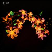 China Custom Lily Flower Vine Arch Lantern, Giant Blooming Floral LED Walk‑Through Light Arch for Park, Garden and Lantern Festival Exhibition for sale