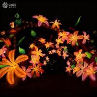 China Custom Lily Flower Vine Arch Lantern, Giant Blooming Floral LED Walk‑Through Light Arch for Park, Garden and Lantern Festival Exhibition for sale