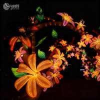 China Custom Lily Flower Vine Arch Lantern, Giant Blooming Floral LED Walk‑Through Light Arch for Park, Garden and Lantern Festival Exhibition for sale