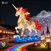 China Custom Fantasy Unicorn LED Lantern, Large Mythical Animal Light Sculpture for Theme Park & Carnival Light Festival for sale