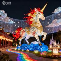 China Custom Fantasy Unicorn LED Lantern, Large Mythical Animal Light Sculpture for Theme Park & Carnival Light Festival for sale