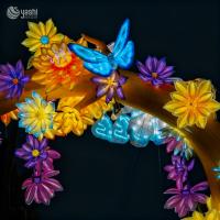 China Custom Giant Flower & Butterfly Arch LED Lantern, Floral Butterfly Entrance Light Sculpture for Lantern Festival for sale