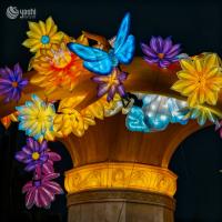 China Custom Giant Flower & Butterfly Arch LED Lantern, Floral Butterfly Entrance Light Sculpture for Lantern Festival for sale
