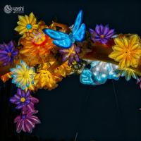 China Custom Giant Flower & Butterfly Arch LED Lantern, Floral Butterfly Entrance Light Sculpture for Lantern Festival for sale