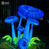 China Custom Giant Mushroom LED Lantern Set, Enchanted Forest Mushroom Light Sculpture for Theme Park Lantern Show for sale