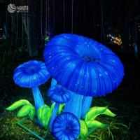 China Custom Giant Mushroom LED Lantern Set, Enchanted Forest Mushroom Light Sculpture for Theme Park Lantern Show for sale