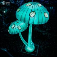 China Custom Blue Giant Mushroom LED Lantern Pair, Fantasy Forest Mushroom Light Sculpture for Night Lantern Festival for sale