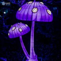 China Custom Blue Giant Mushroom LED Lantern Pair, Fantasy Forest Mushroom Light Sculpture for Night Lantern Festival for sale