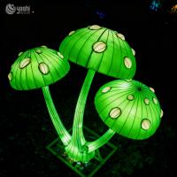 China Custom Blue Giant Mushroom LED Lantern Pair, Fantasy Forest Mushroom Light Sculpture for Night Lantern Festival for sale