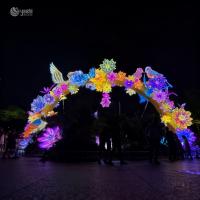 China Custom Flower Bird & Butterfly Arch Lantern, Large Walk‑Through Floral Animal LED Light Arch Installation for Park, Garden & Lantern Festival for sale