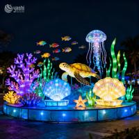 China Custom Underwater Ocean Lantern Scene, Sea Turtle Jellyfish Shell Coral Fish LED Light Installation for Aquarium & Night Light Festival for sale