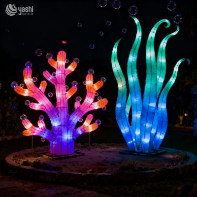 China Ocean Theme Lantern Decorations Coral Seaweed LED String Lights for Chinese New Year Outdoor Decor for sale