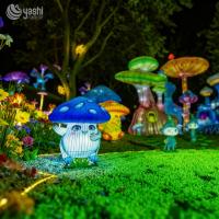 China Custom Fantasy Mushroom Forest LED Lantern Installation, Fairy‑Tale Cartoon Character Light Sculpture for Family Theme Light Festival for sale
