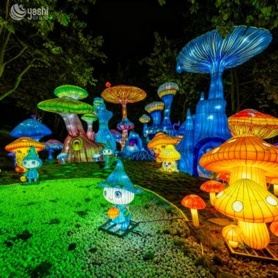 China Custom Fantasy Mushroom Forest LED Lantern Installation, Fairy‑Tale Cartoon Character Light Sculpture for Family Theme Light Festival for sale