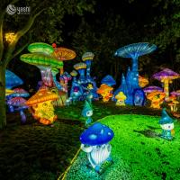 China Custom Fantasy Mushroom Forest LED Lantern Installation, Fairy‑Tale Cartoon Character Light Sculpture for Family Theme Light Festival for sale